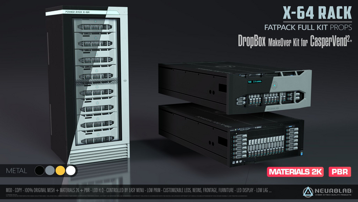 Second Life Marketplace - RACK AND SERVER X-64 (FATPACK Dropbox ...